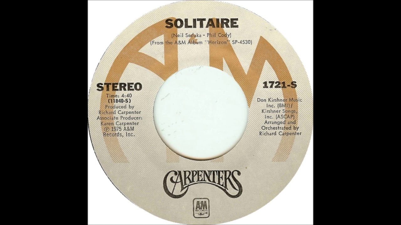 Solitaire - The Carpenters (1975) - YouTube