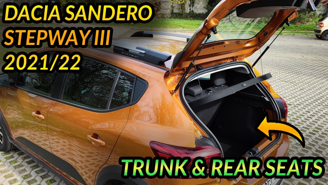 🧳Dacia Sandero Stepway 2021/23 - Trunk Space and Rear Seats Review ...