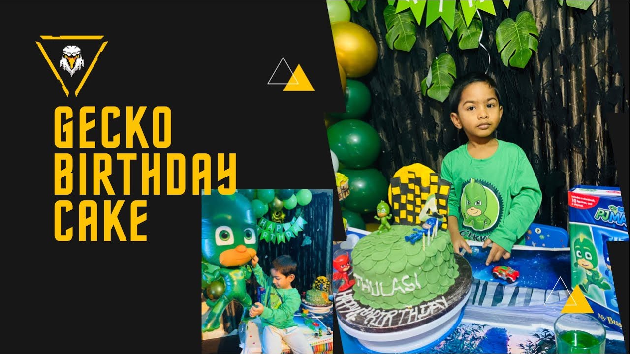 Pj masks Gecko birthday cake - YouTube