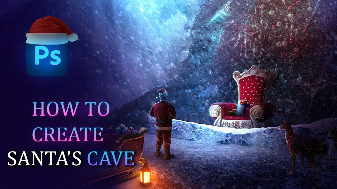 How To Create Santa's House In Photoshop | Speed Art - YouTube