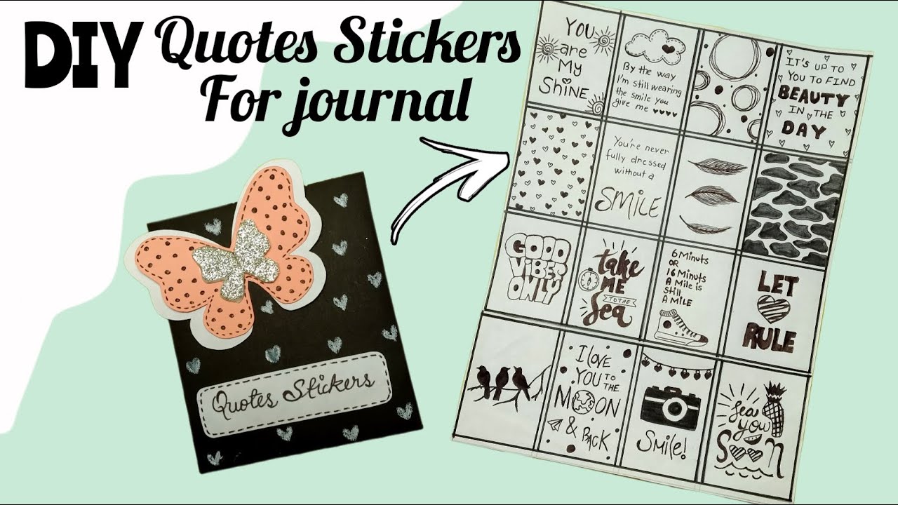 DIY quotes Stickers for journal | How to make text Stickers for journal ...