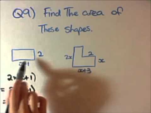 Expanding algebraic brackets and worded area question - YouTube