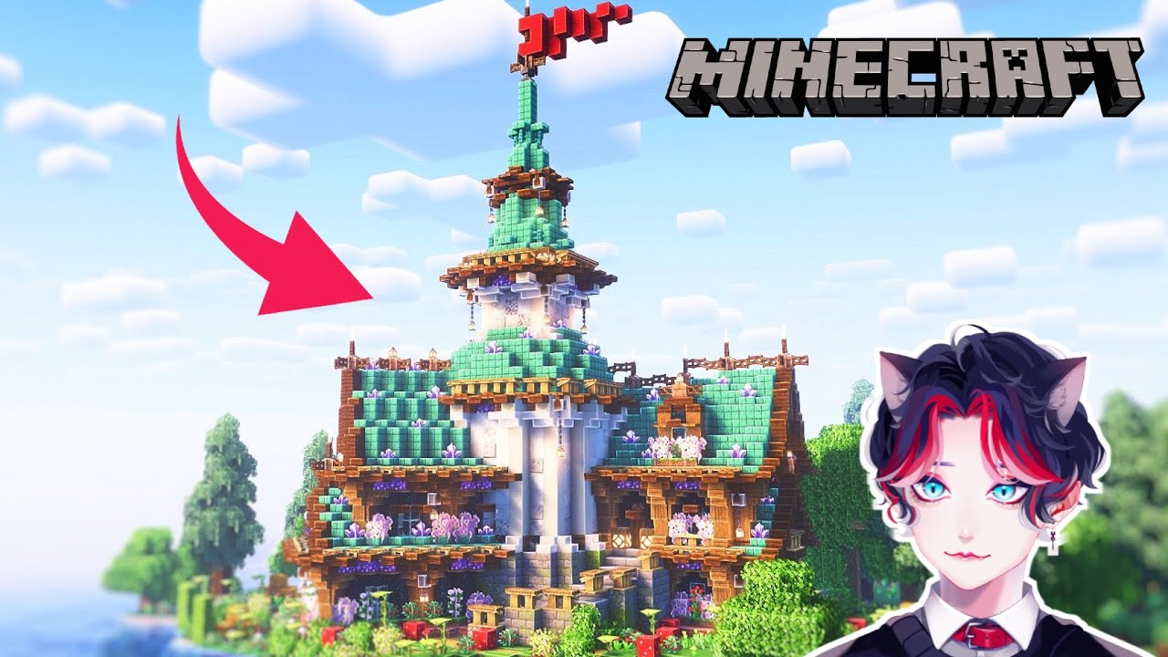 Minecraft Building | White Base House | Long Play【🔴Twitch LIVE】 - YouTube