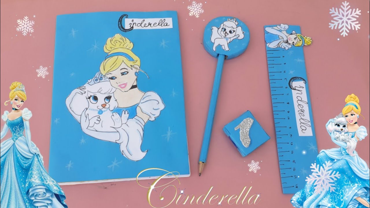 How to make cinderella school supplies | diy Cinderella school supplies ...