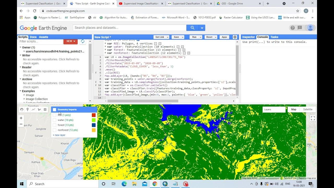 Supervised classification using Google Earth Engine - YouTube