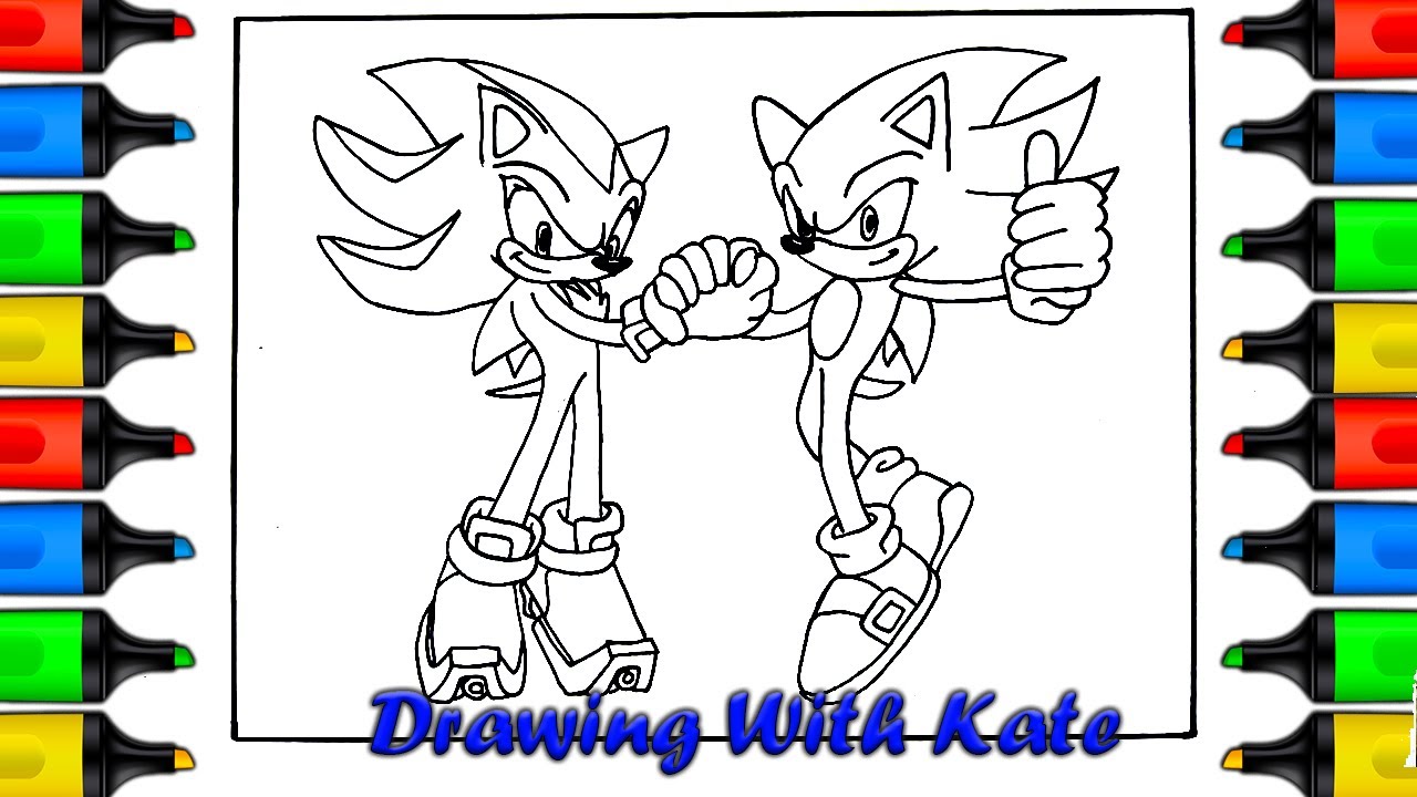 Super Sonic and Super Shadow new coloring pages Sonic coloring pages ...