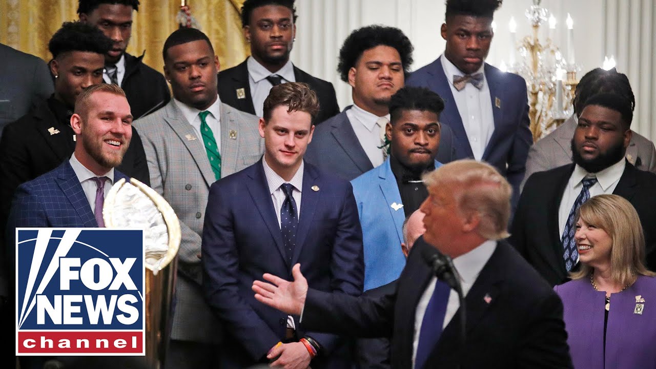 Trump honors national champion LSU Tigers at White House - YouTube
