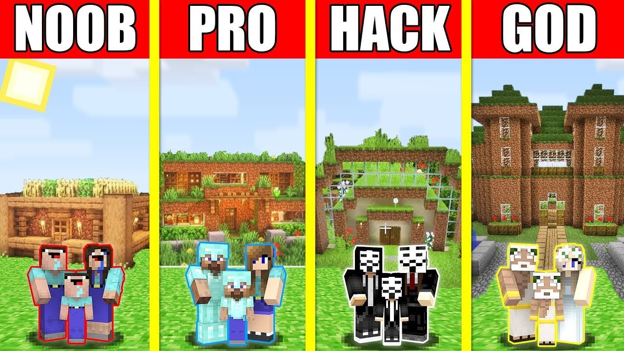 DIRT BASE HOUSE BUILD CHALLENGE || NOOB vs PRO || IN #minecraft - YouTube