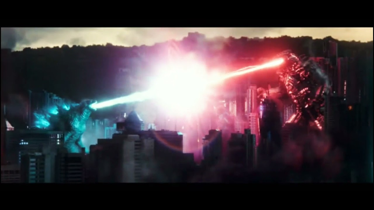 Godzilla and Mechagodzilla fire their beams at each other- Godzilla vs ...