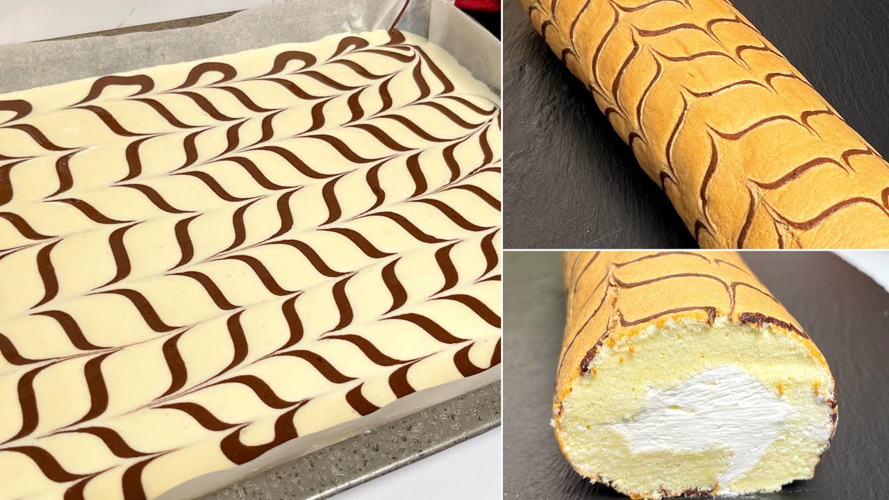 Marble Swiss Roll Cake - YouTube