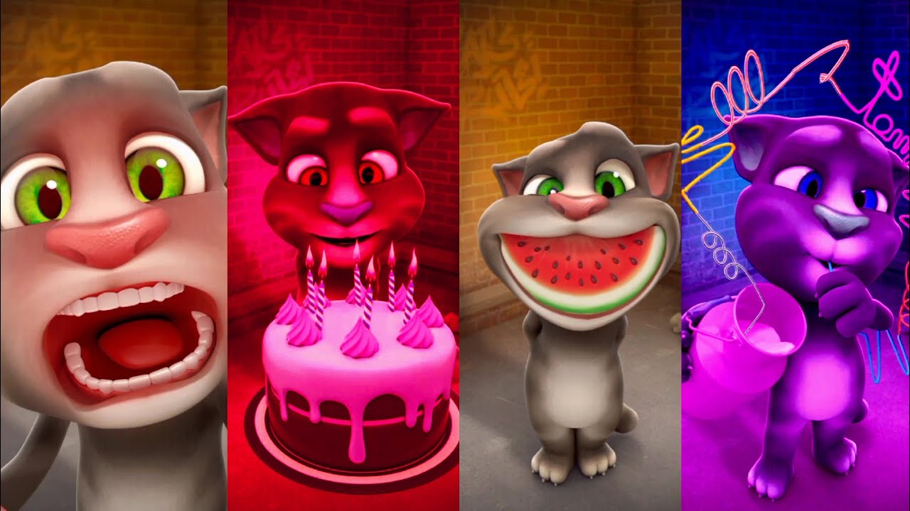 MY Talking Tom Outfits 7 Effects Learning Colors Movements || Talking ...