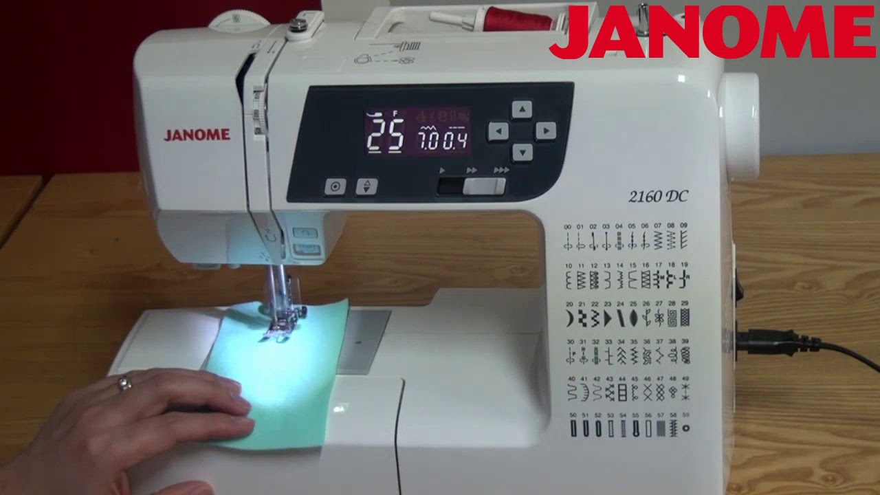 JANOME 미싱 [ 2160DC ] 8. 패턴 설정 - YouTube