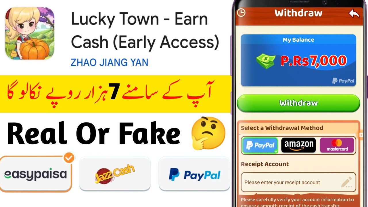 Lucky Town App Real Or Fake | Lucky Town App Withdrawal Proof | Lucky Town Earn Cash App Payment ...