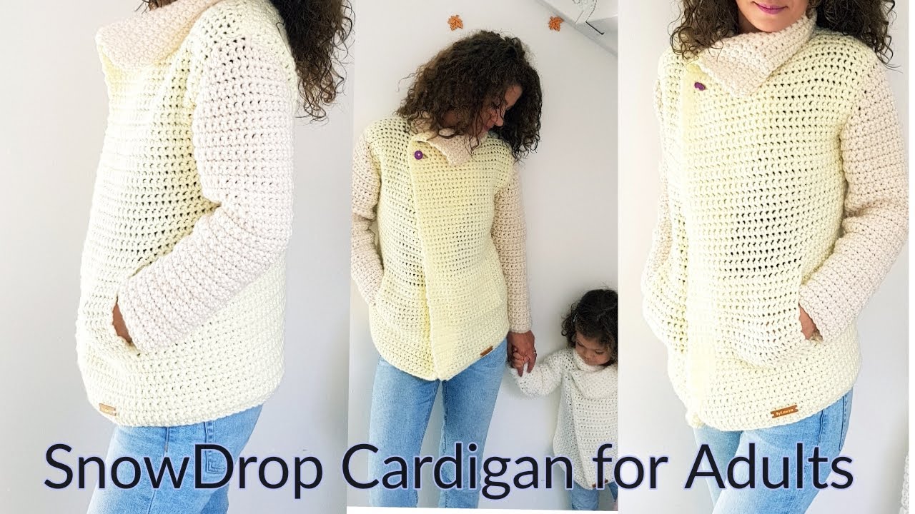 SnowDrop Cardigan Adult Version - YouTube