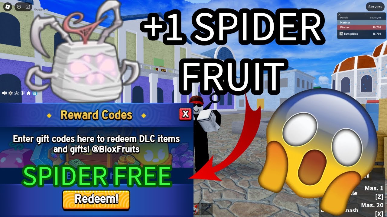 FREE SPIDER FRUIT CODE BLOXFRUITS (100K EXIST) - YouTube