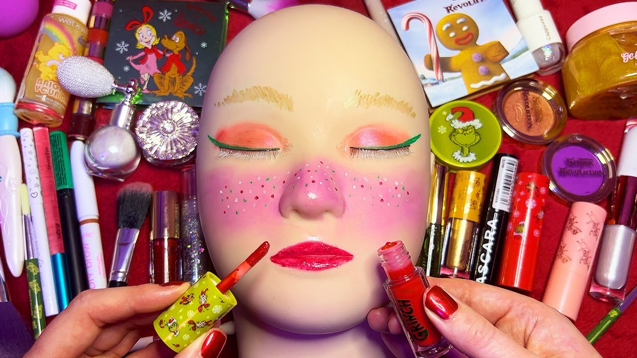 ASMR Christmas Makeup on Mannequin (Whispered) - YouTube