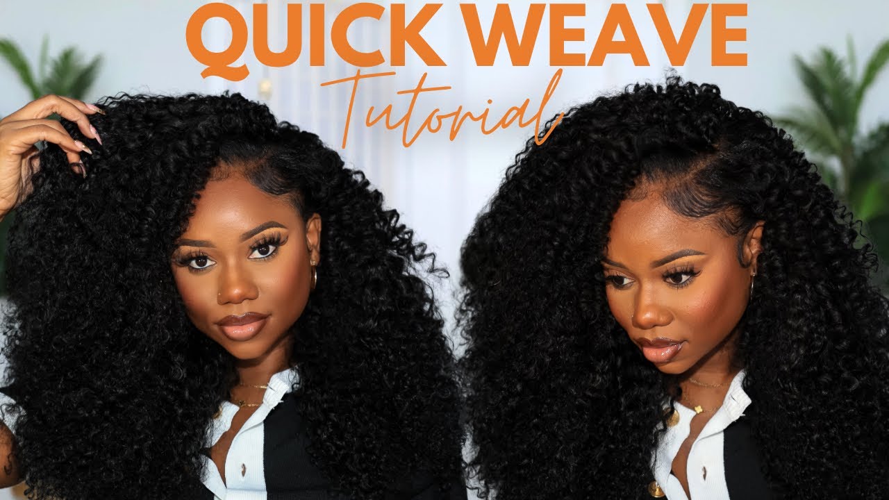 Quick Weave Tutorial | How To Blend W/ Natural Hair (Minimal Heat ...