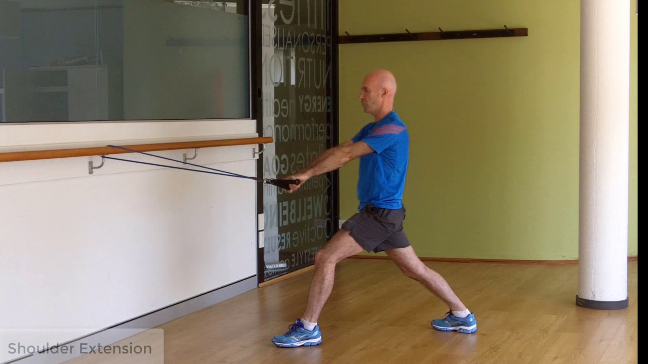 Shoulder Extension with a Resistance Band - YouTube