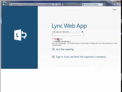 Joining Lync from the web App - YouTube