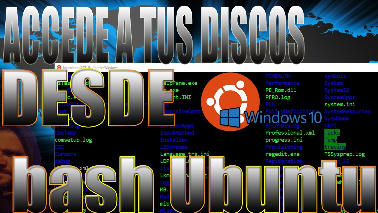 Cómo acceder a discos locales Bash Ubuntu Windows 10 - YouTube