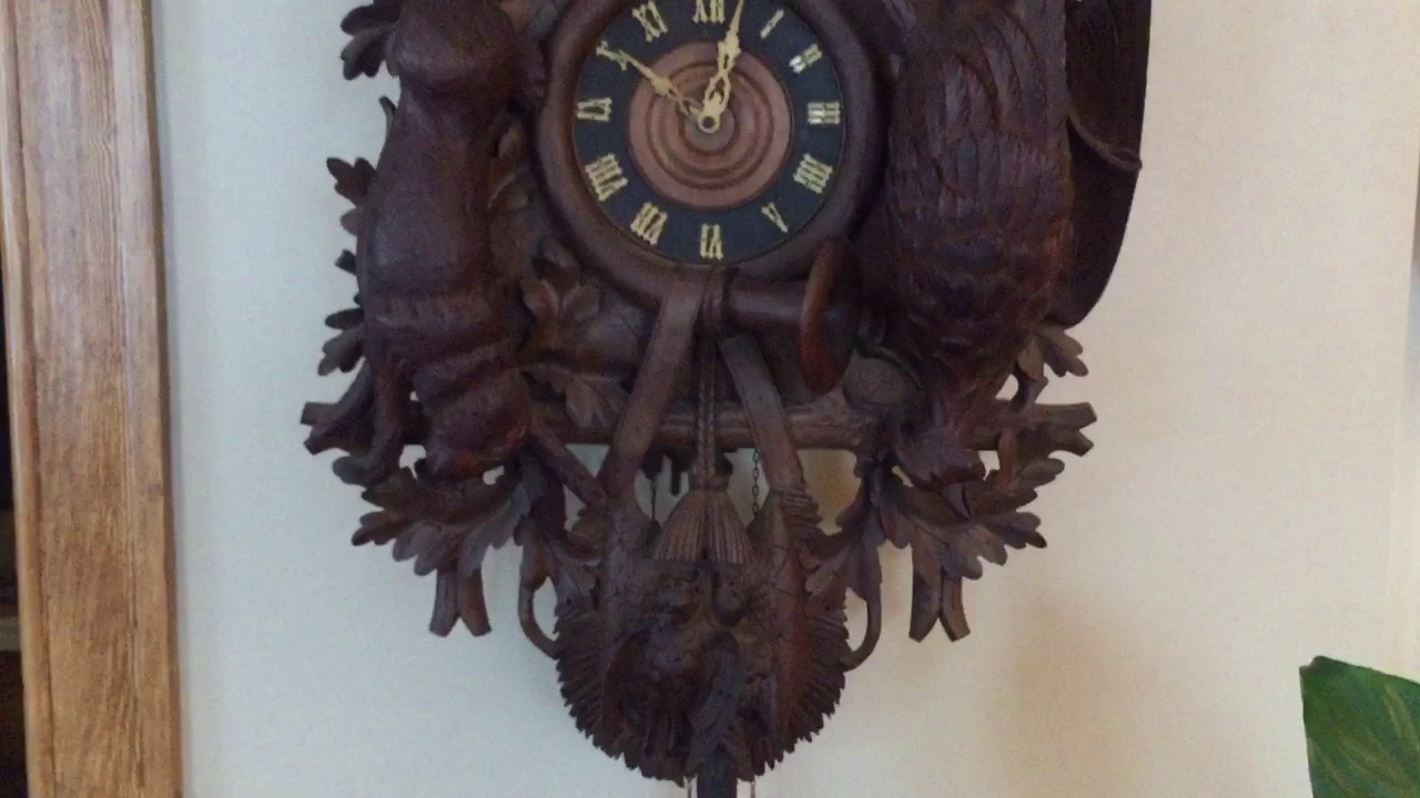 5 Foot Monumental Hunter Cuckoo Clock circa 1880 short video - YouTube