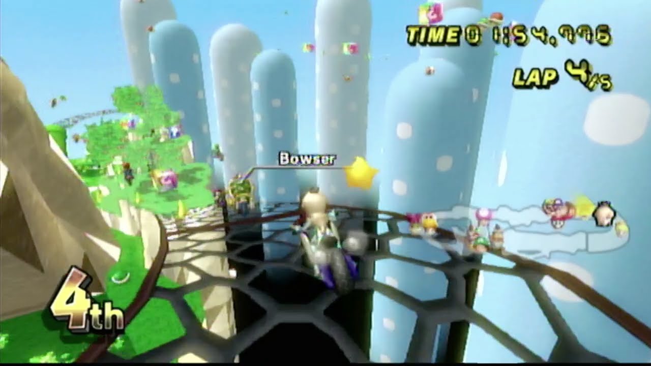 MKWii SSBM Yoshi's Island Custom Track With 24 Players Item Rain - YouTube