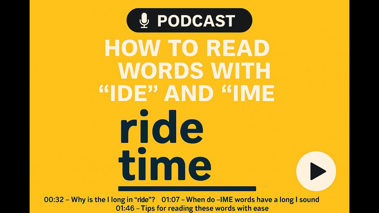 How to read the Words with -IDE and -IME - YouTube