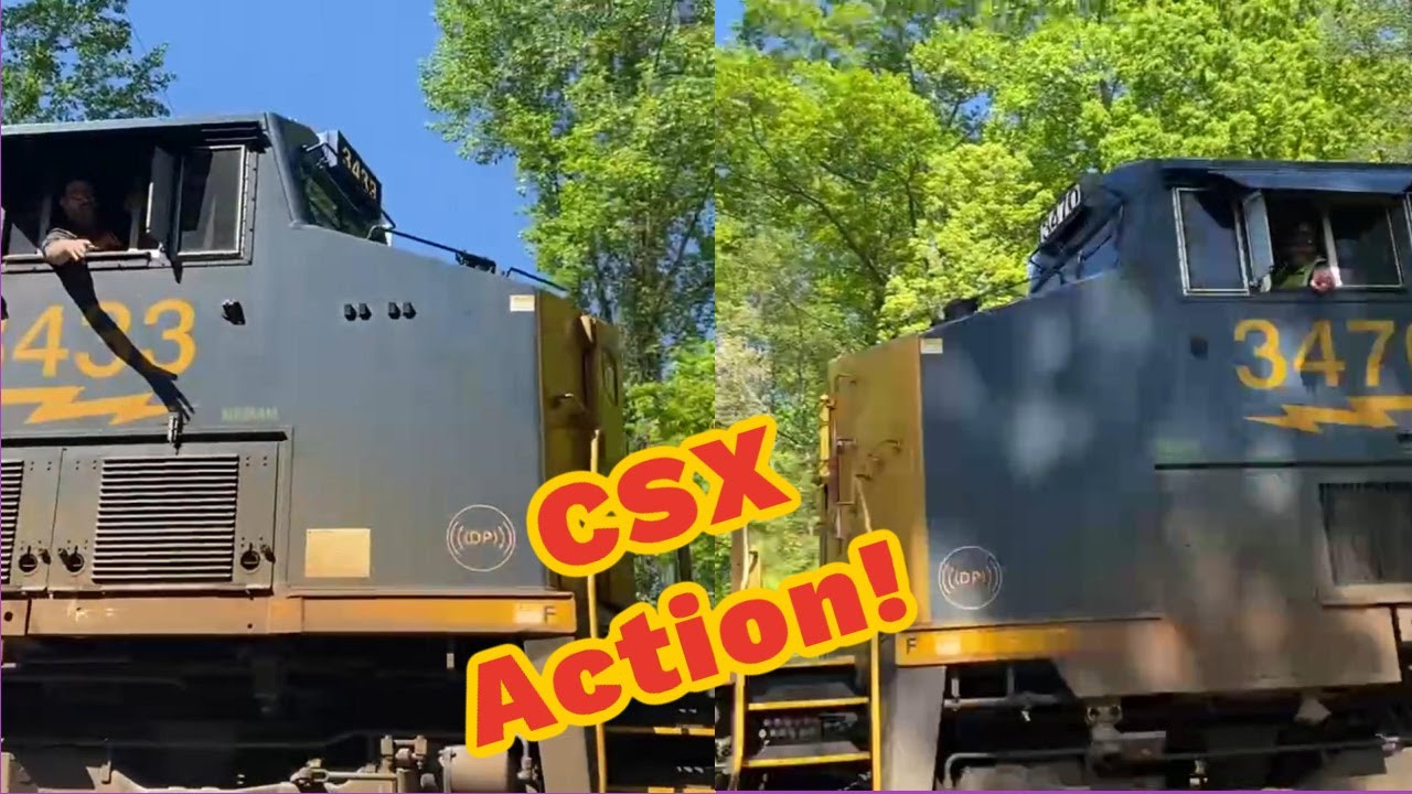 Two CSX M652's plus a W001 Geo train with a Southern Pacific passenger ...