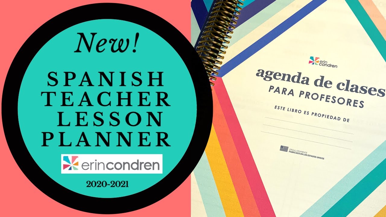 NEW! SPANISH TEACHER LESSON PLANNER | Erin Condren | 2020-2021 - YouTube