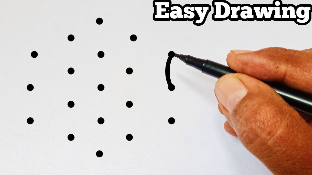 How To Draw Beautiful Drawing From 19 Points | Easy Drawing For ...