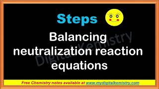 Balancing Neutralization Equations Class 10 Chemistry |... | Doovi