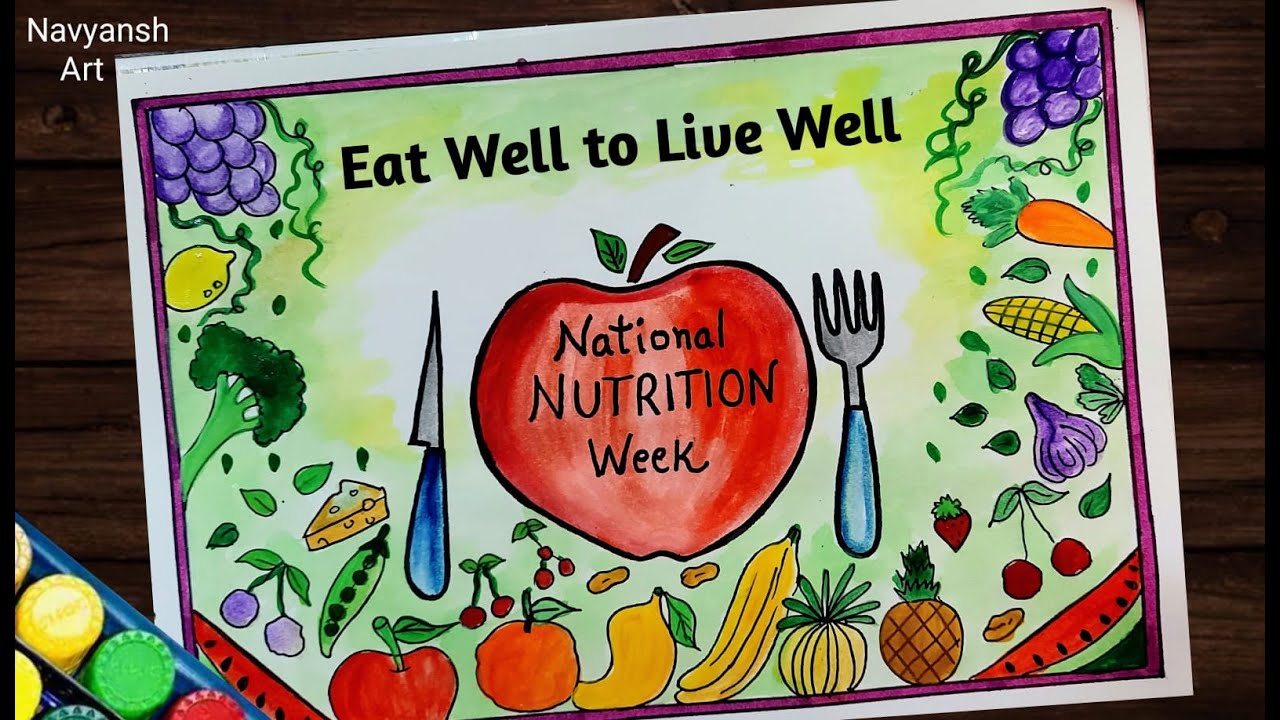 National Nutrition Week drawing / How to draw Nutrition Week poster ...