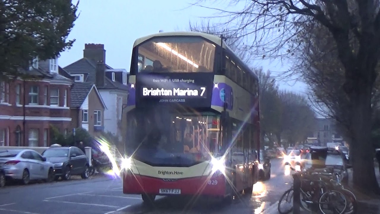 Brighton and Hove bus route 7 passing Goldstone Villas in Hove, 24th ...