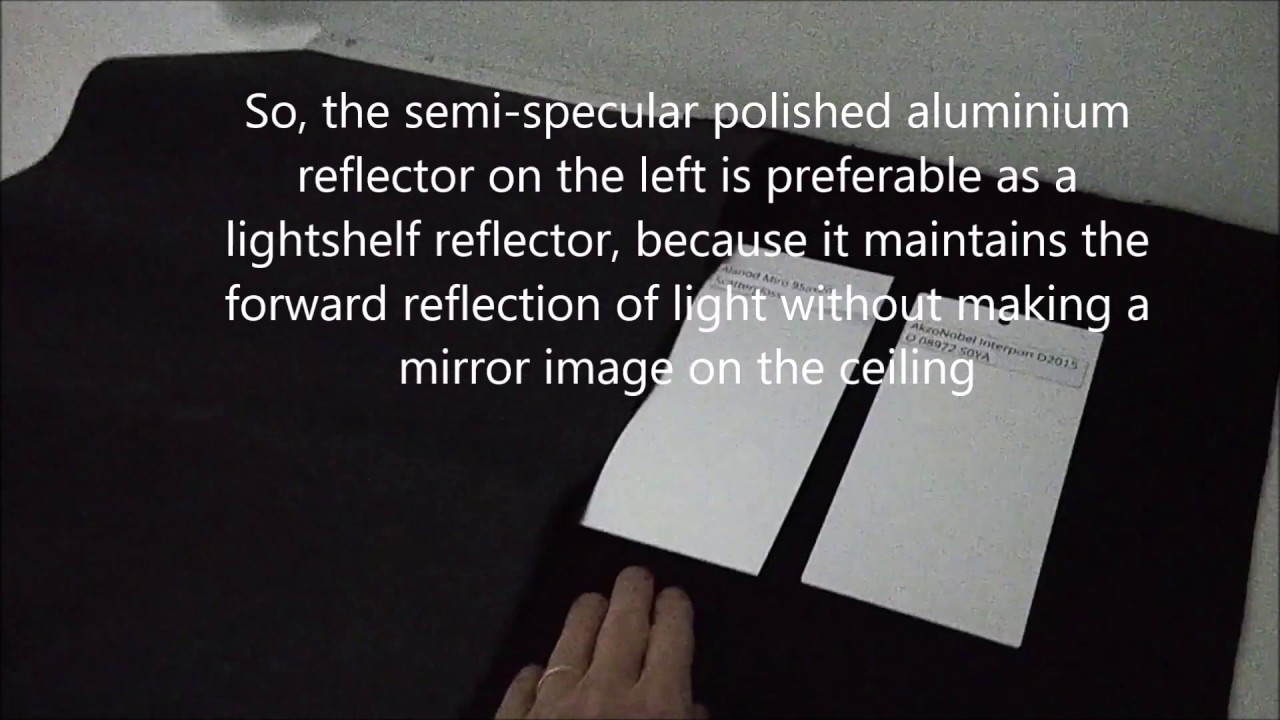 Lightshelf reflector, test of two materials - YouTube