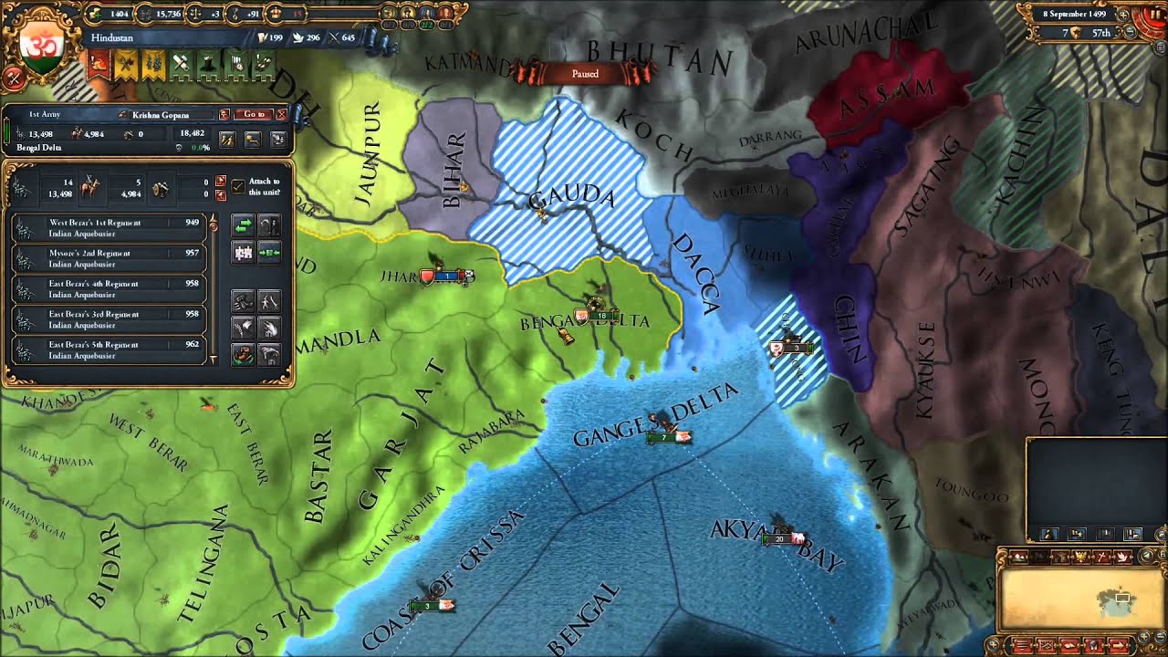 Let's Play Europa Universalis 4 - India! Vijayanagar / Hindustan - Part ...