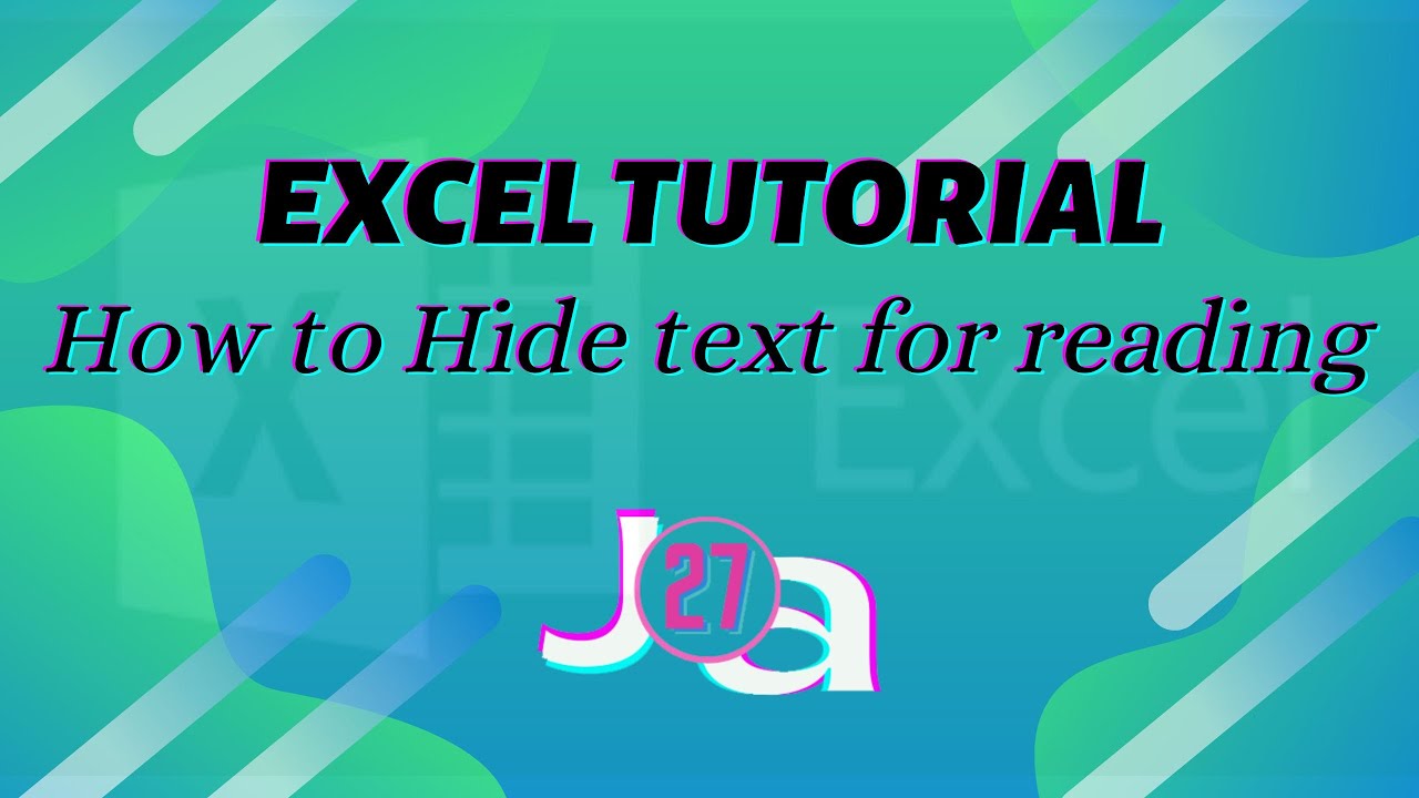 How To Hide Text For Reading In Excel Excel Tricks For Data Privacy How To Hide Text For Reading In Excel Excel Tricks For Data Privacy