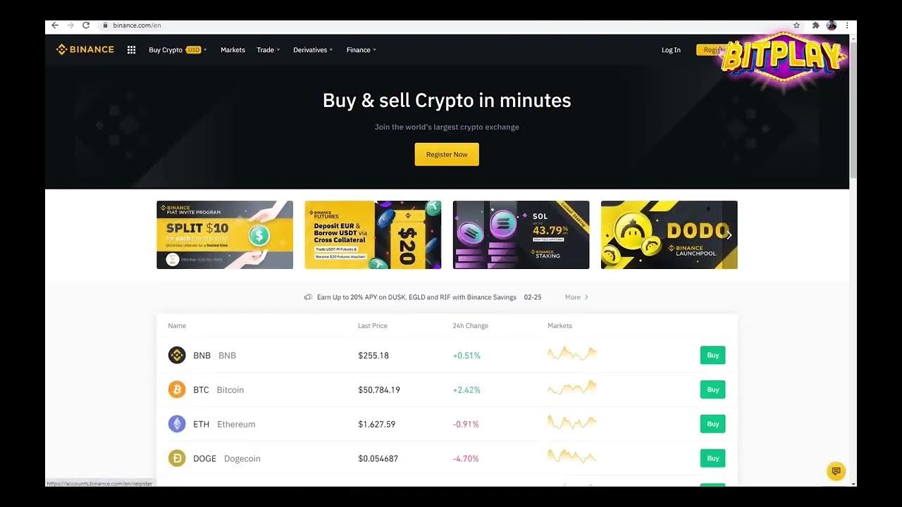 How To Create A Binance Account for Bitcoin transactions BitPlay - YouTube