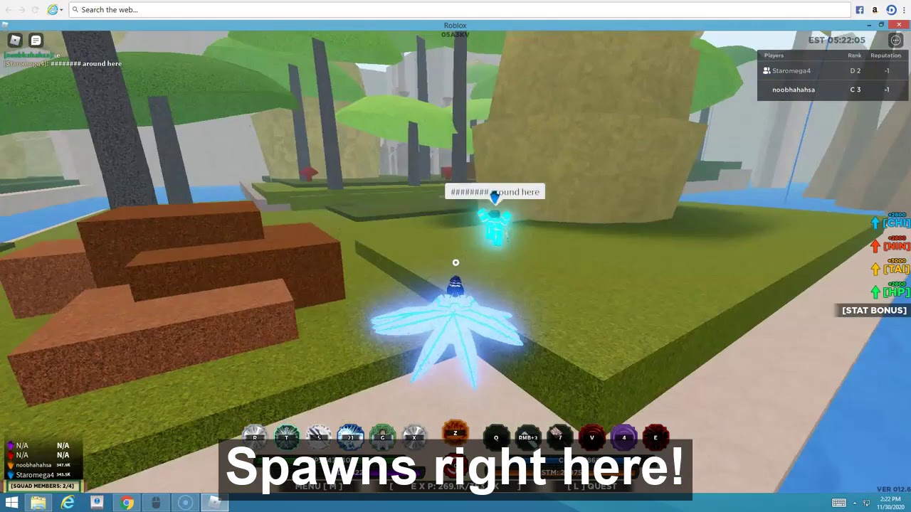 Spirit Bomb Rush / Rasen Shuriken Rush Spawn Location / Showcase - YouTube