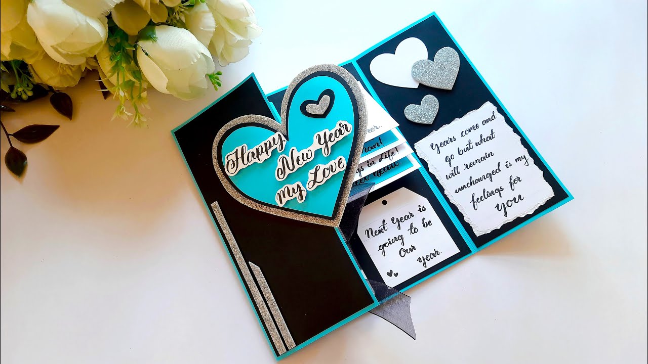 DIY Happy New Year Greeting Card | Beautiful Handmade Greeting Card ...