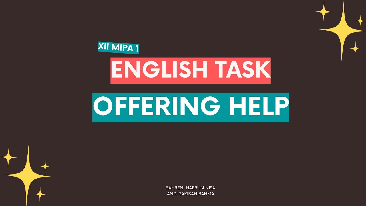 ENGLISH TASK [OFFERING HELP] - YouTube