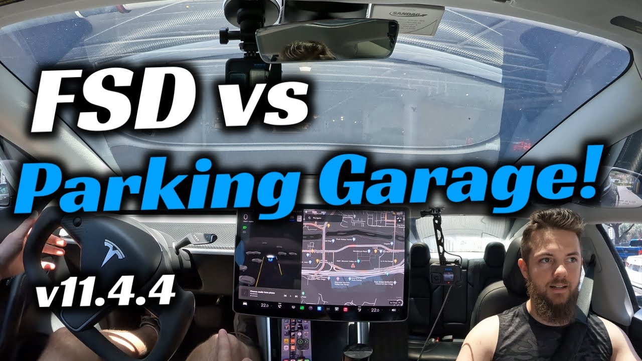 Tesla's FSD Tackles a Mall Parking Garage | Random Adventure - YouTube