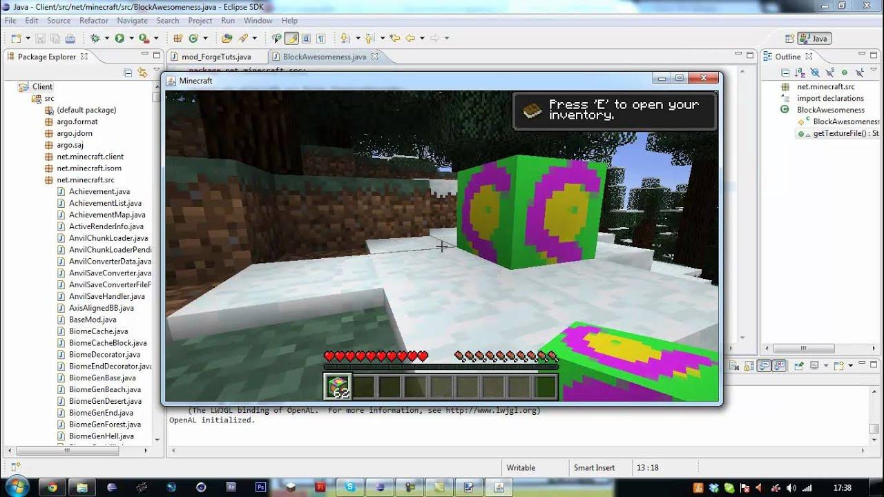 Minecraft FORGE Modding Tutorial Episode 2 - Making a block and item and using a configuration ...