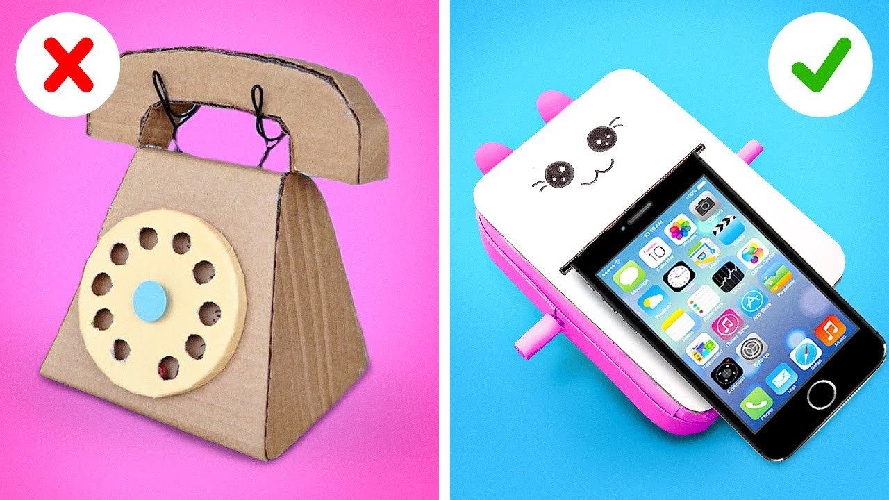 FANTASTICO!😻 Mia madre ha Creato un TELEFONO FAI DA TE😻 Hack per ...