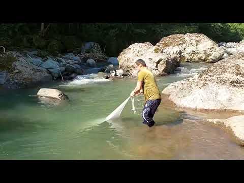 Derede serpme ile balık avı