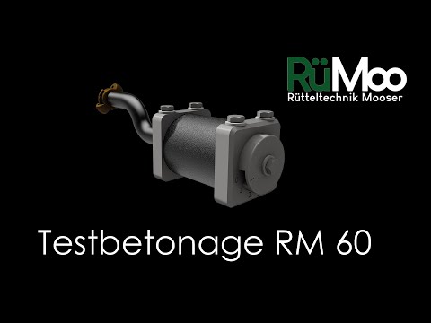 Testbetonage RM 60 Rümoo Rütteltechnik Mooser Austria Außenrüttler  Schalungsrüttler