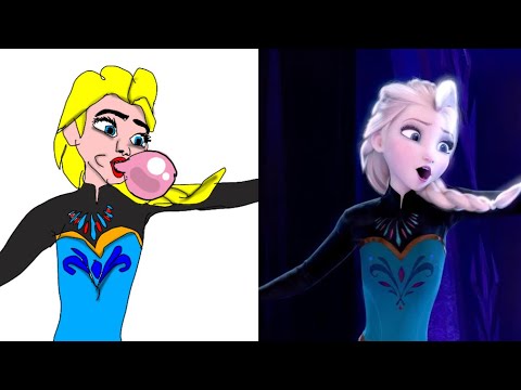 Frozen 2 Elsa funny Drawing memes -Try not To laugh - YouTube