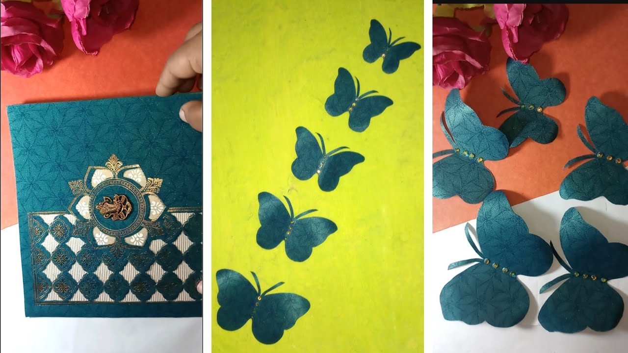 Diy Butterfly from old wedding card/ Butterfly Home Decor/reuse old ...