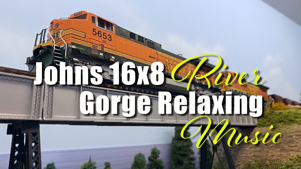 Johns Trains HO Scale River Gorge Relaxing Music! - YouTube