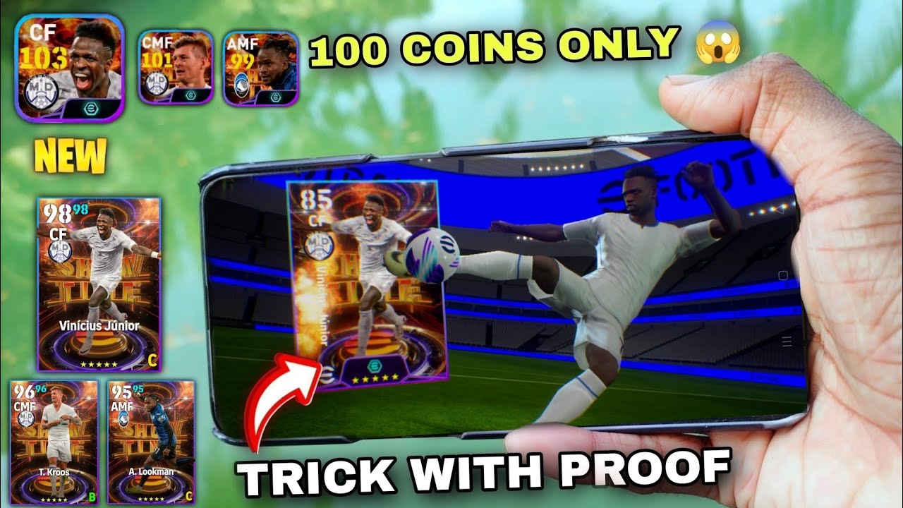 FIRST TRY SHOWTIME 😱💯 100 COINS TRICK TO GET VINI JR,T CROOS & LOOKMAN ...