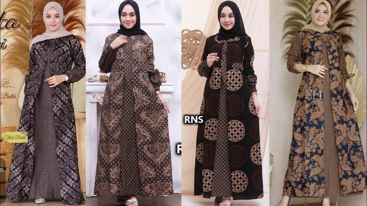 Model Gamis Batik Kombinasi Terbaru - YouTube